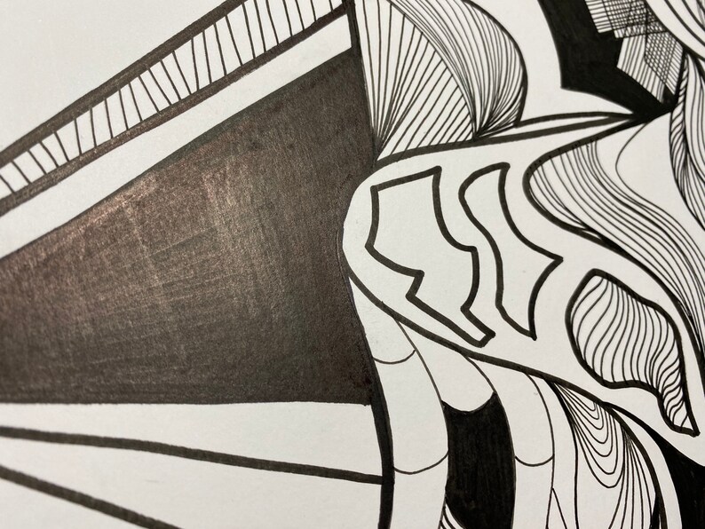 Unique Line Art Abstract Design Wall Art Original Artwork - Etsy