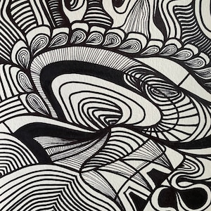 Unique Line Art Abstract Trippy Zen Original Artwork - Etsy