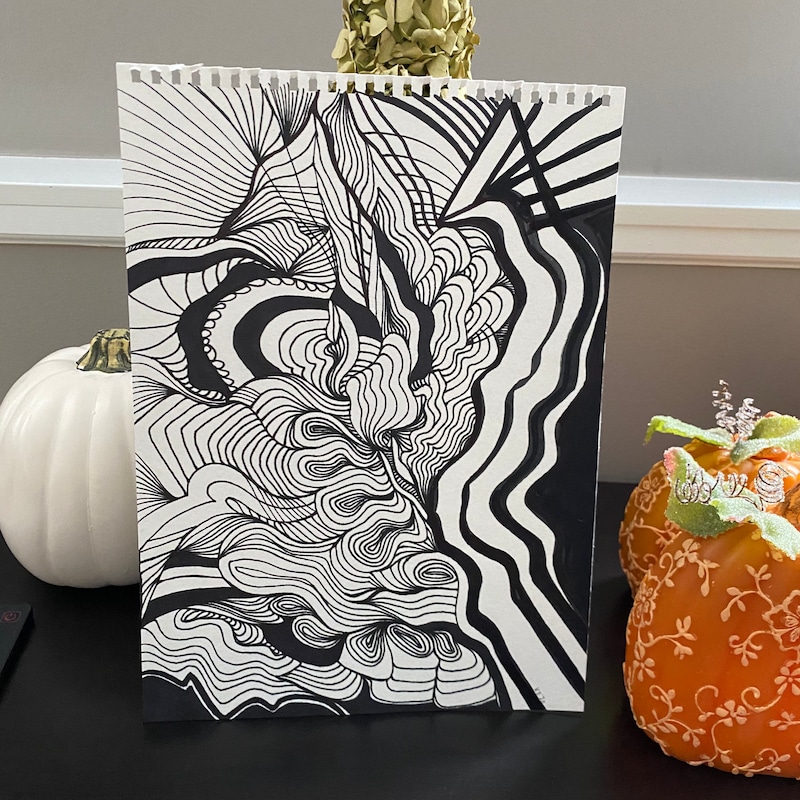 Trippy Line Drawing - Etsy