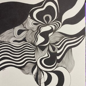 Unique Line Art Abstract Design Wall Art Original Artwork - Etsy