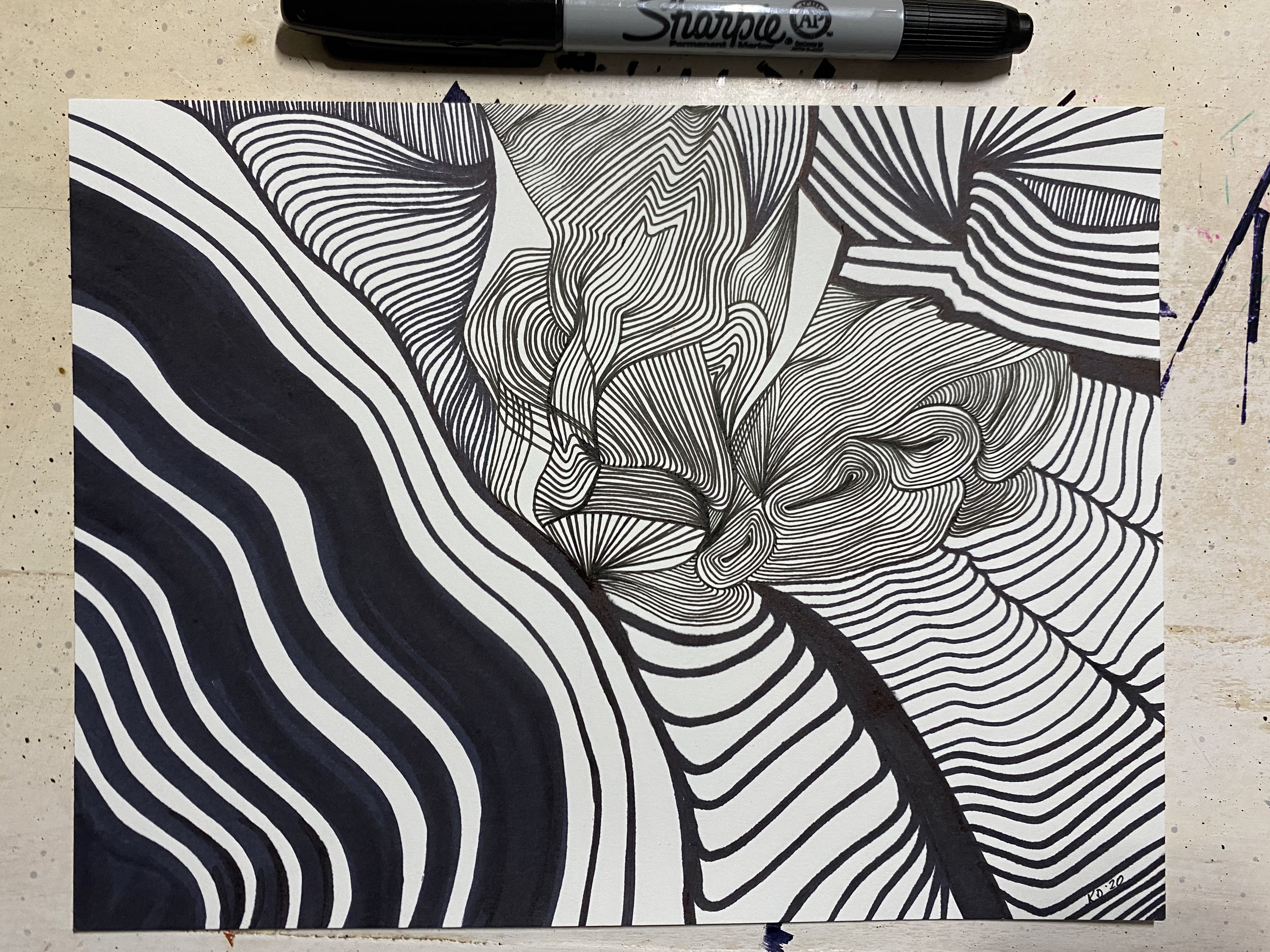 Black and White Unique Line Art Abstract Original Artwork - Etsy