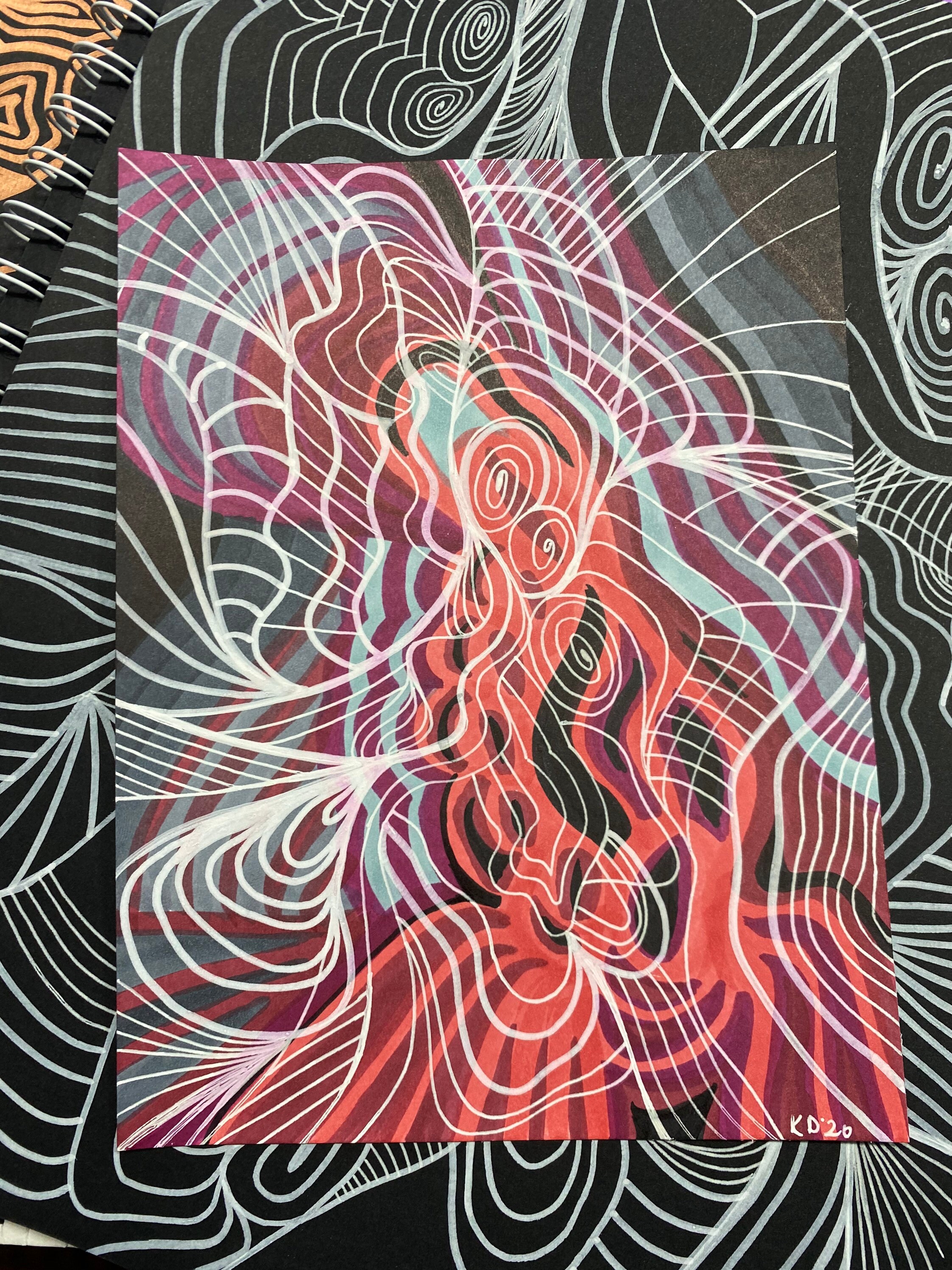 Line Art Unique Abstract Original Artwork - Etsy