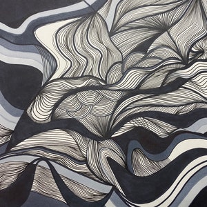 Unique Line Art Design Trippy Original Artwork - Etsy