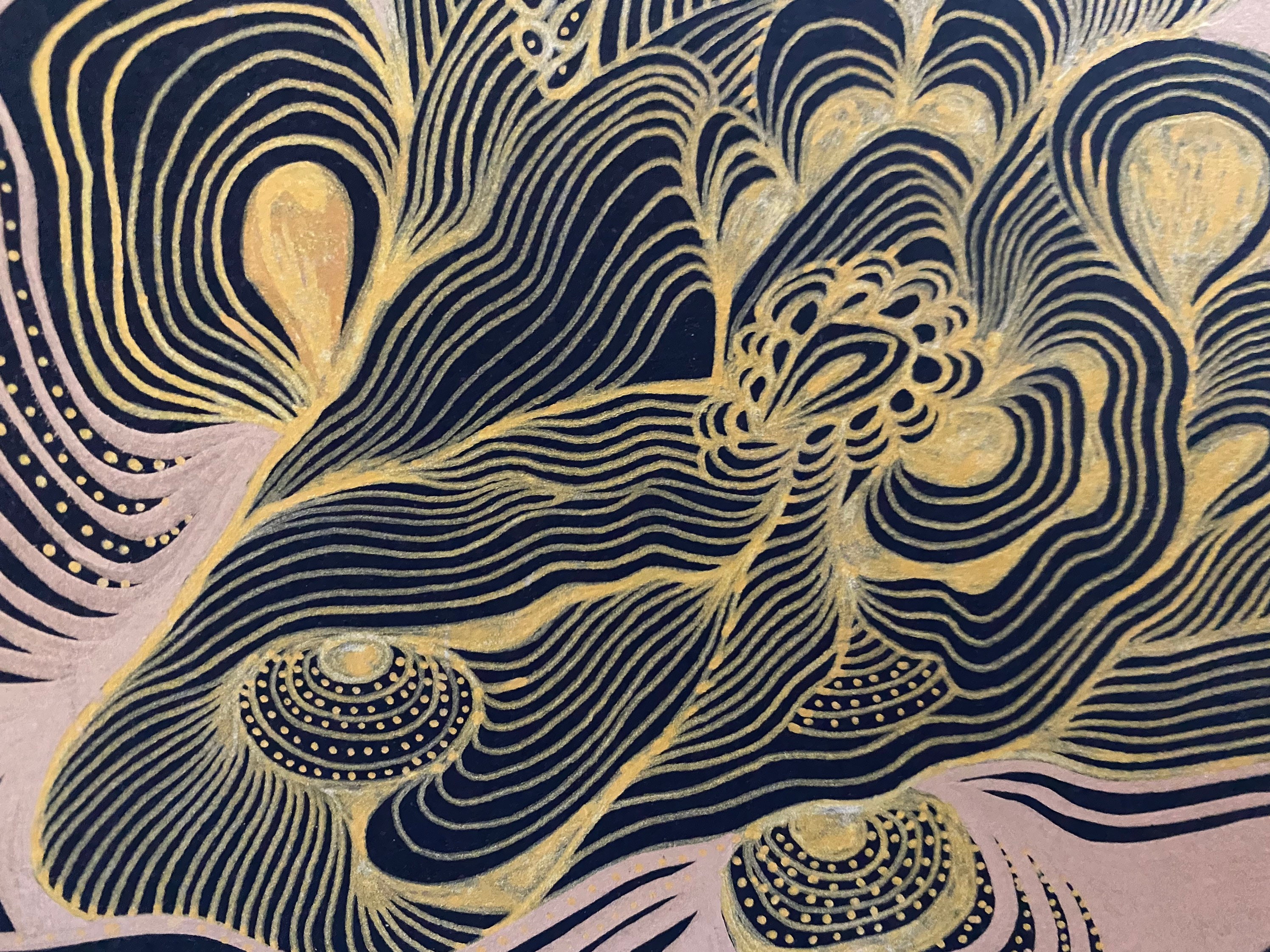 Gold Line Art Unique Abstract Original Artwork - Etsy