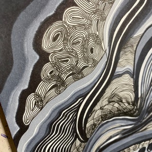 Line Art Unique Abstract Original Artwork - Etsy