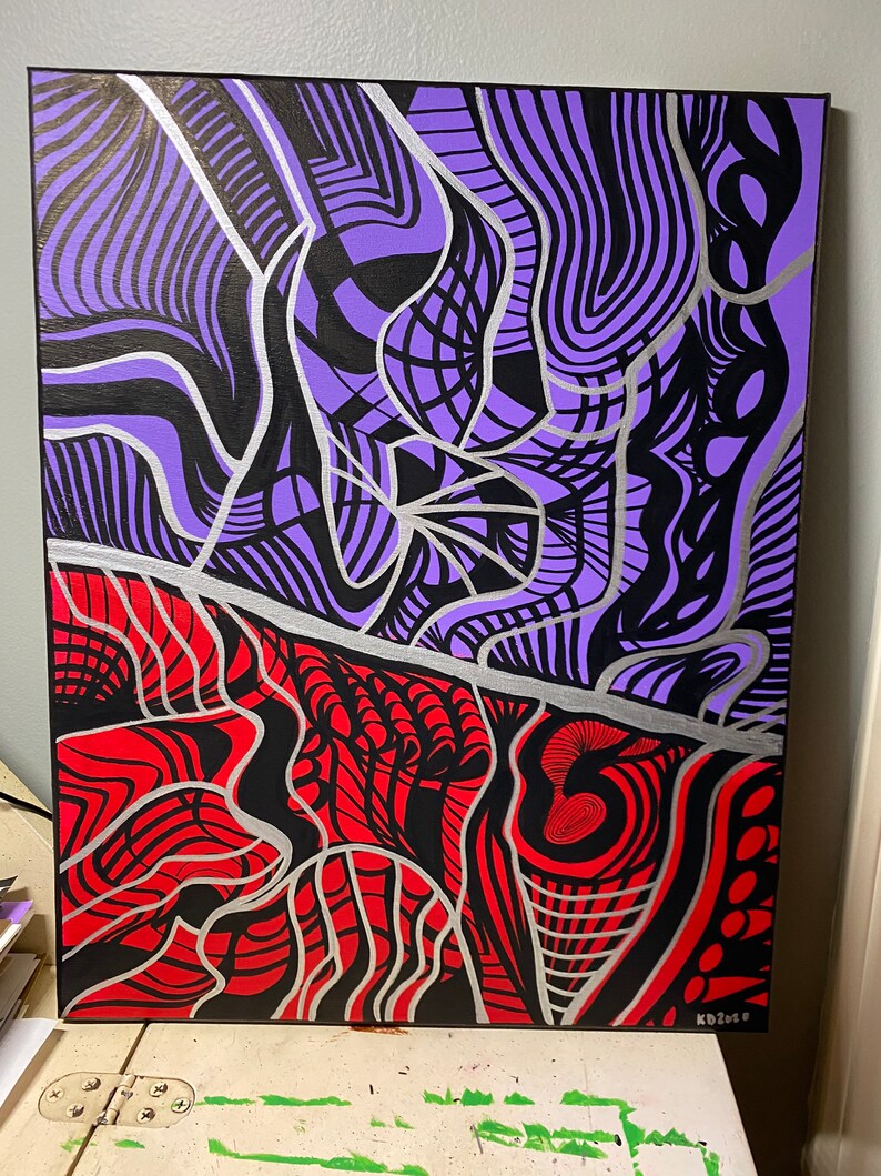 Unique Line Art Abstract Canvas Original Artwork - Etsy