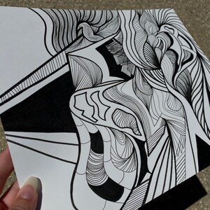 Unique Line Art Abstract Design Wall Art Original Artwork - Etsy