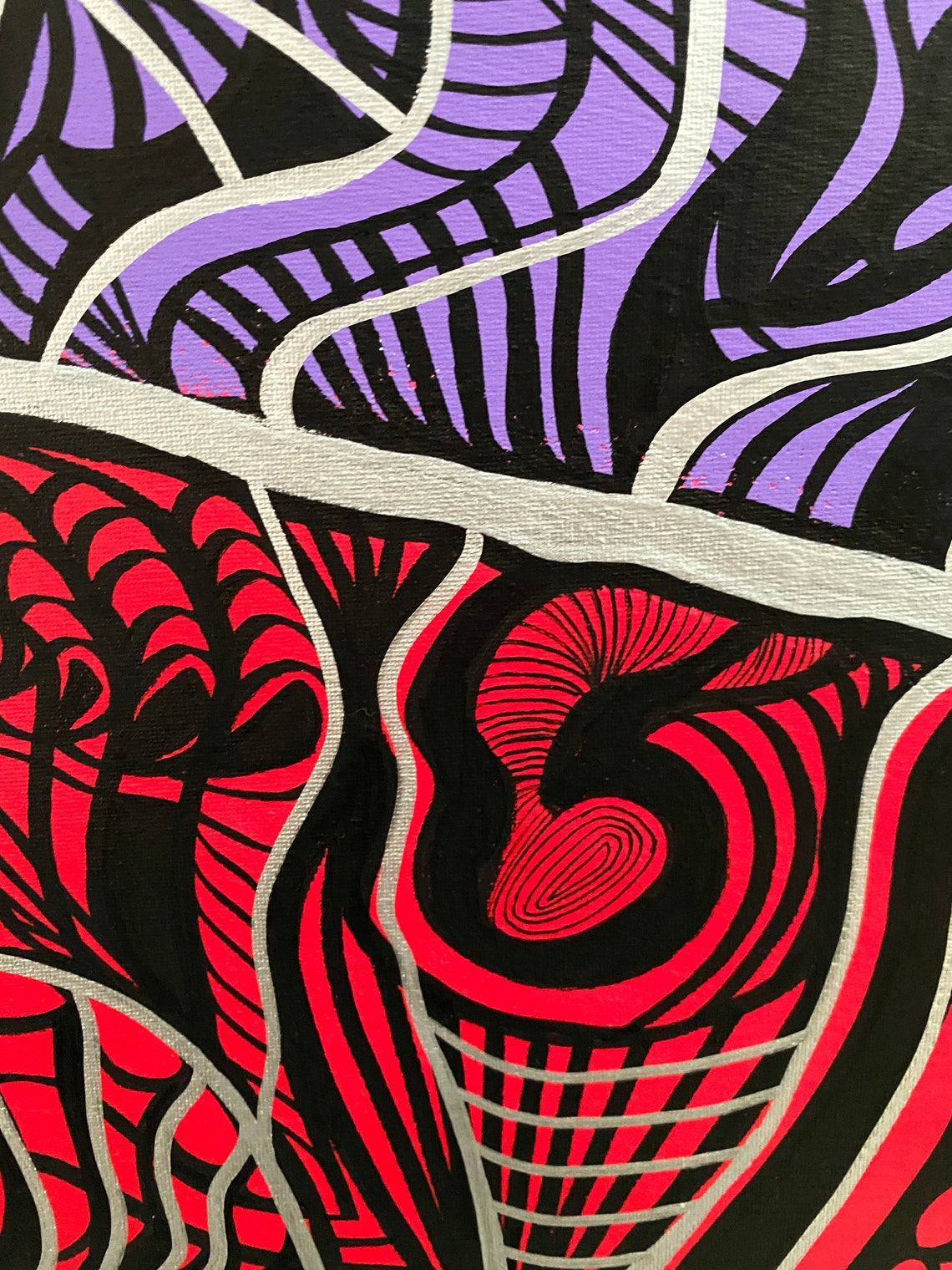 Unique Line Art Abstract Canvas Original Artwork | Etsy