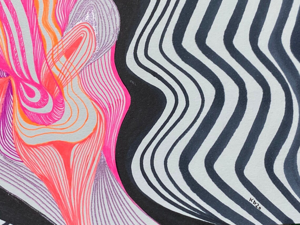 Unique Line Art Abstract Original Artwork Wall Decor - Etsy