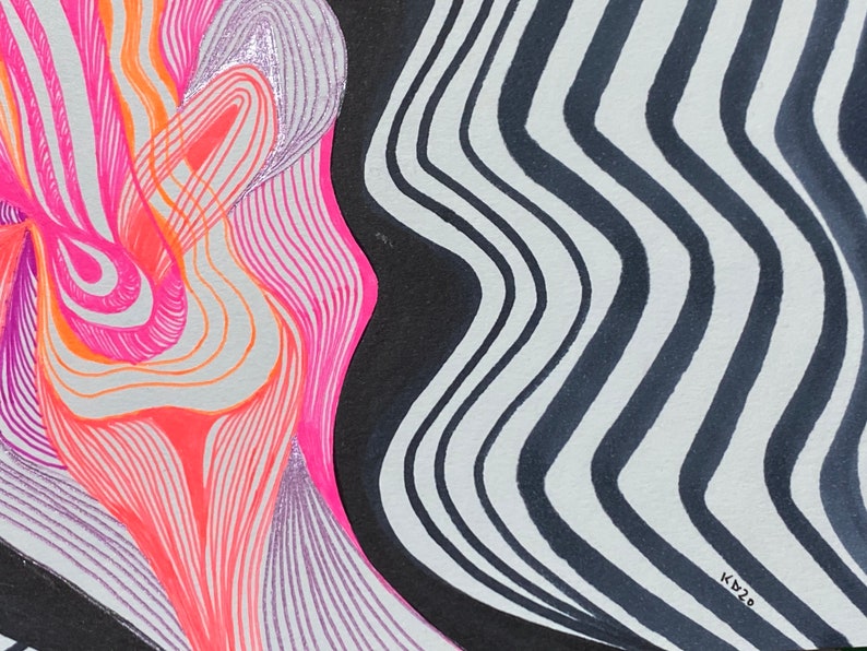 Unique Line Art Abstract Original Artwork Wall Decor - Etsy