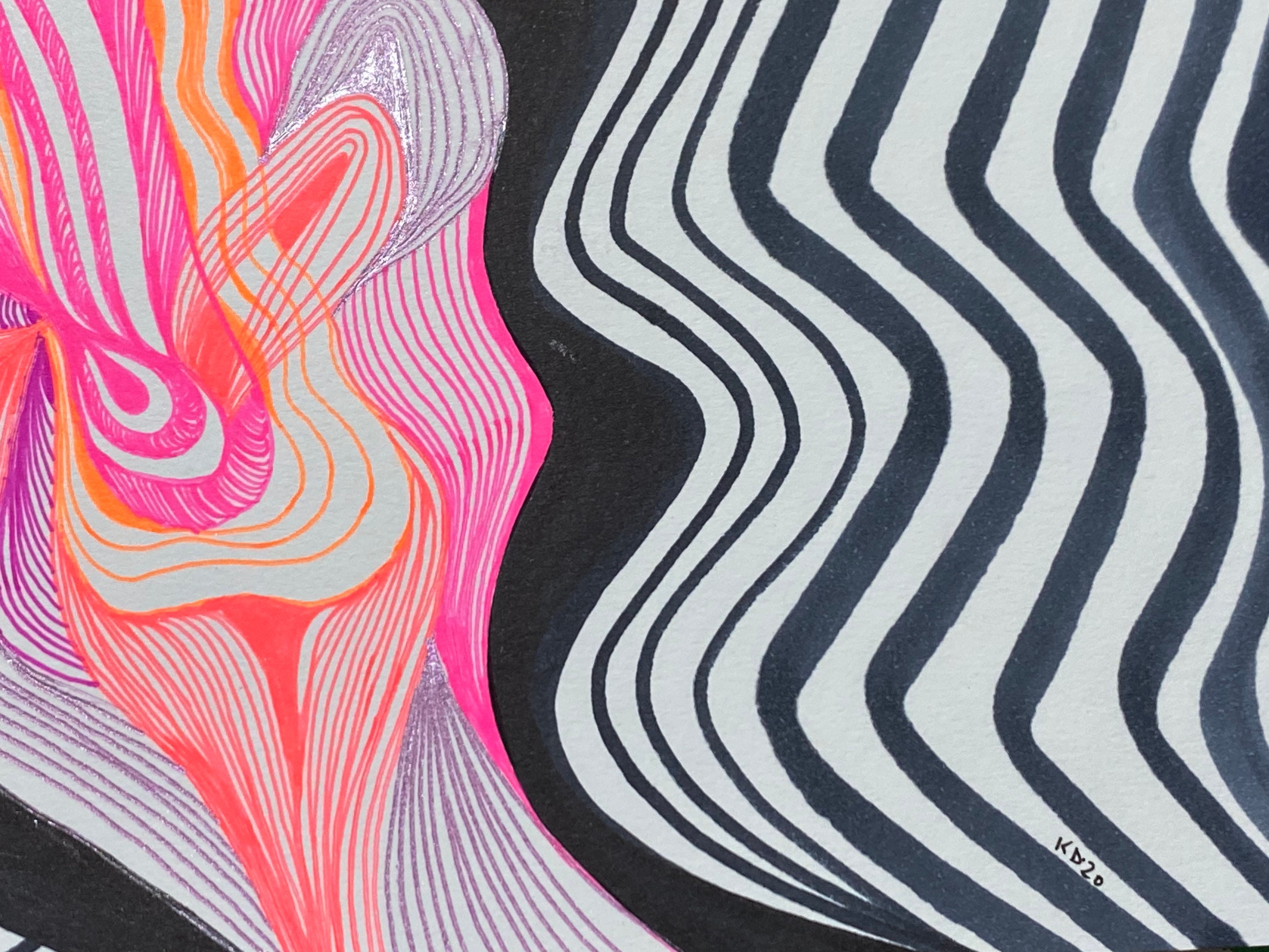 Unique Line Art Abstract Original Artwork Wall Decor - Etsy