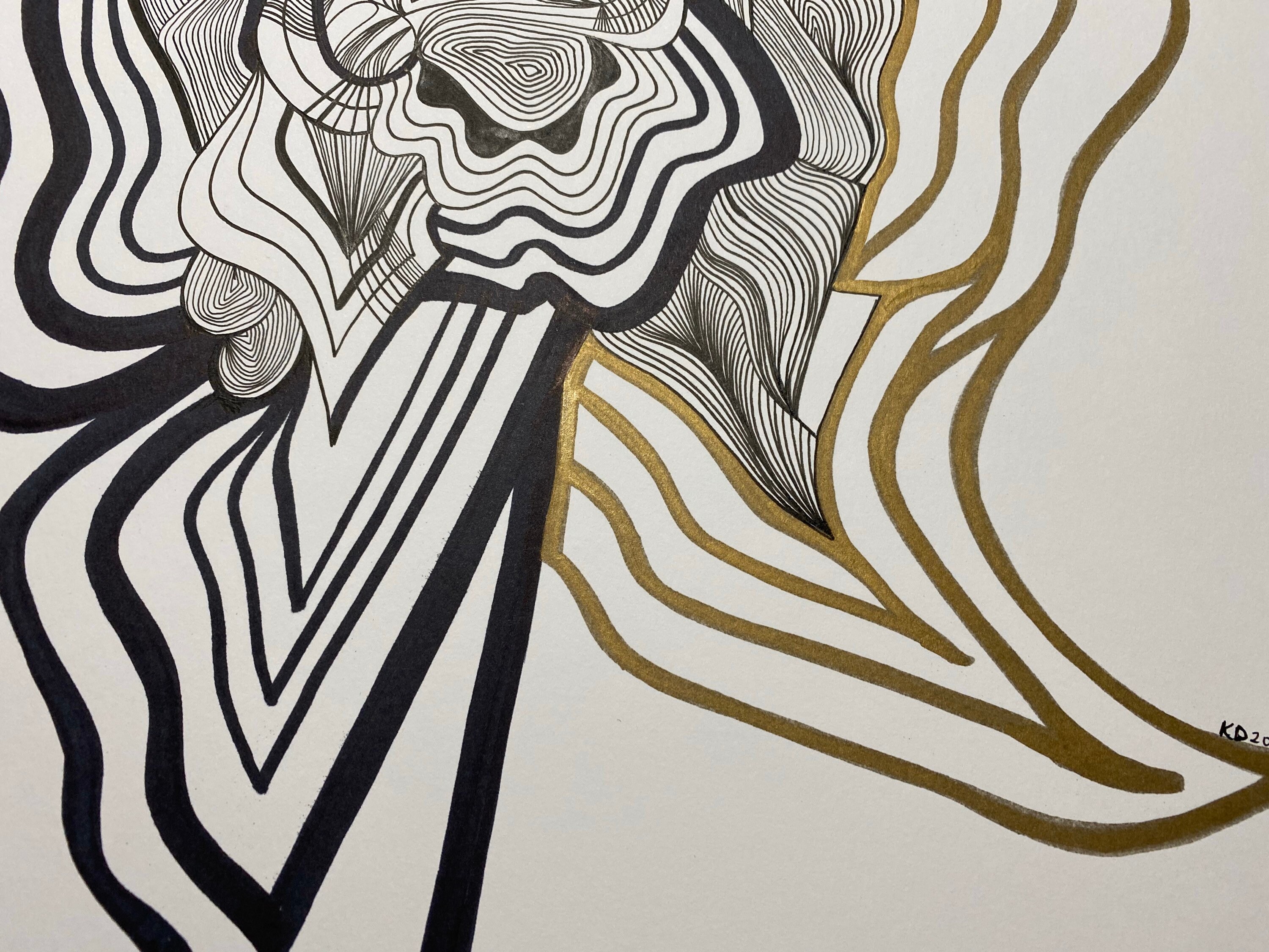 Unique Line Art Abstract Trippy Zen Original Artwork/tiles | Etsy