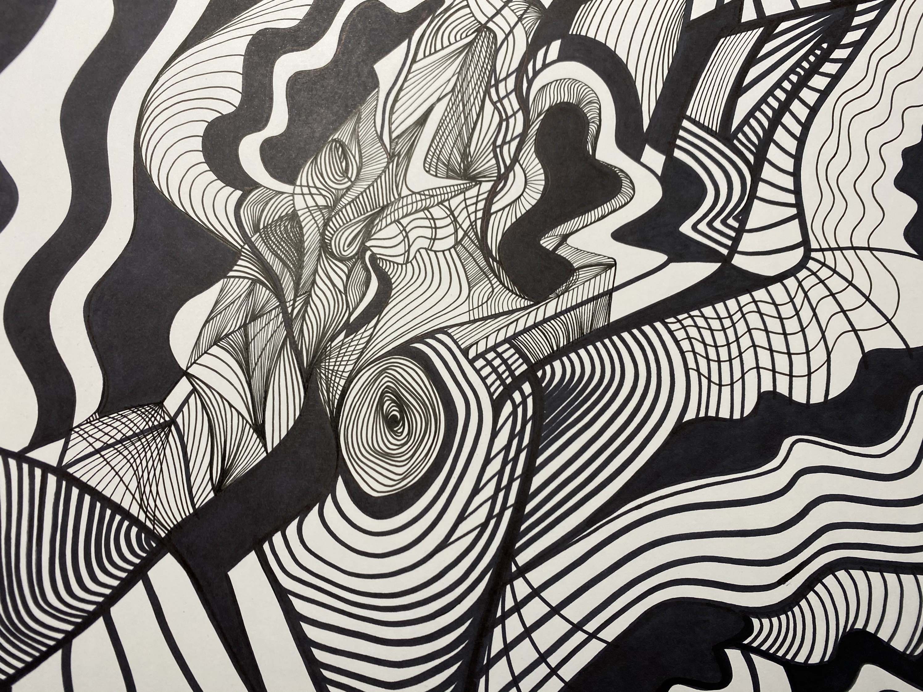 Line Art Abstract Trippy Original Artwork - Etsy