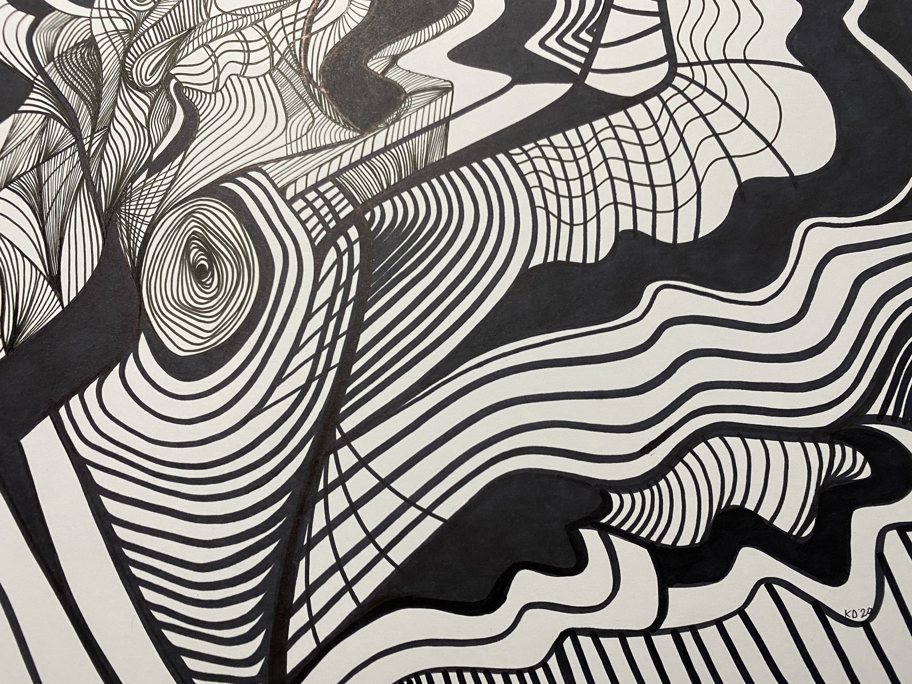 Line Art Abstract Trippy Original Artwork - Etsy