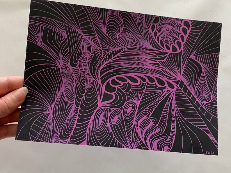 Unique Line Art Abstract Design Wall Art Original Artwork - Etsy