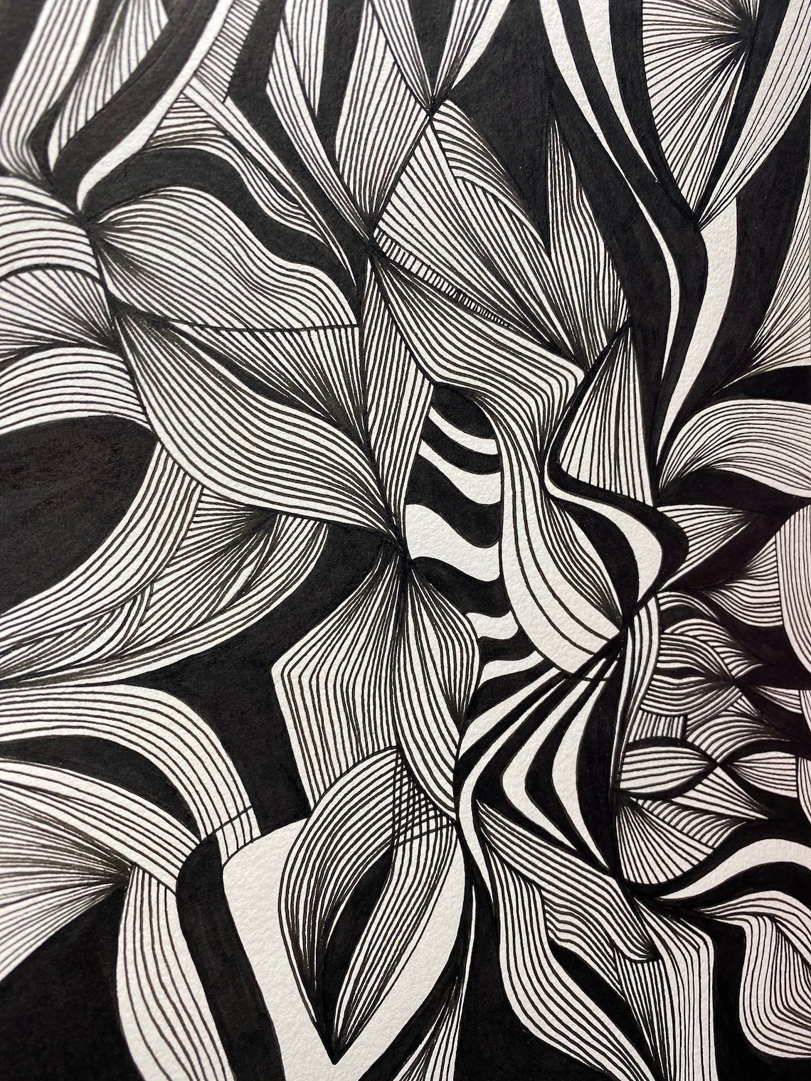 Unique Line Art Abstract Trippy Zen Original Artwork - Etsy