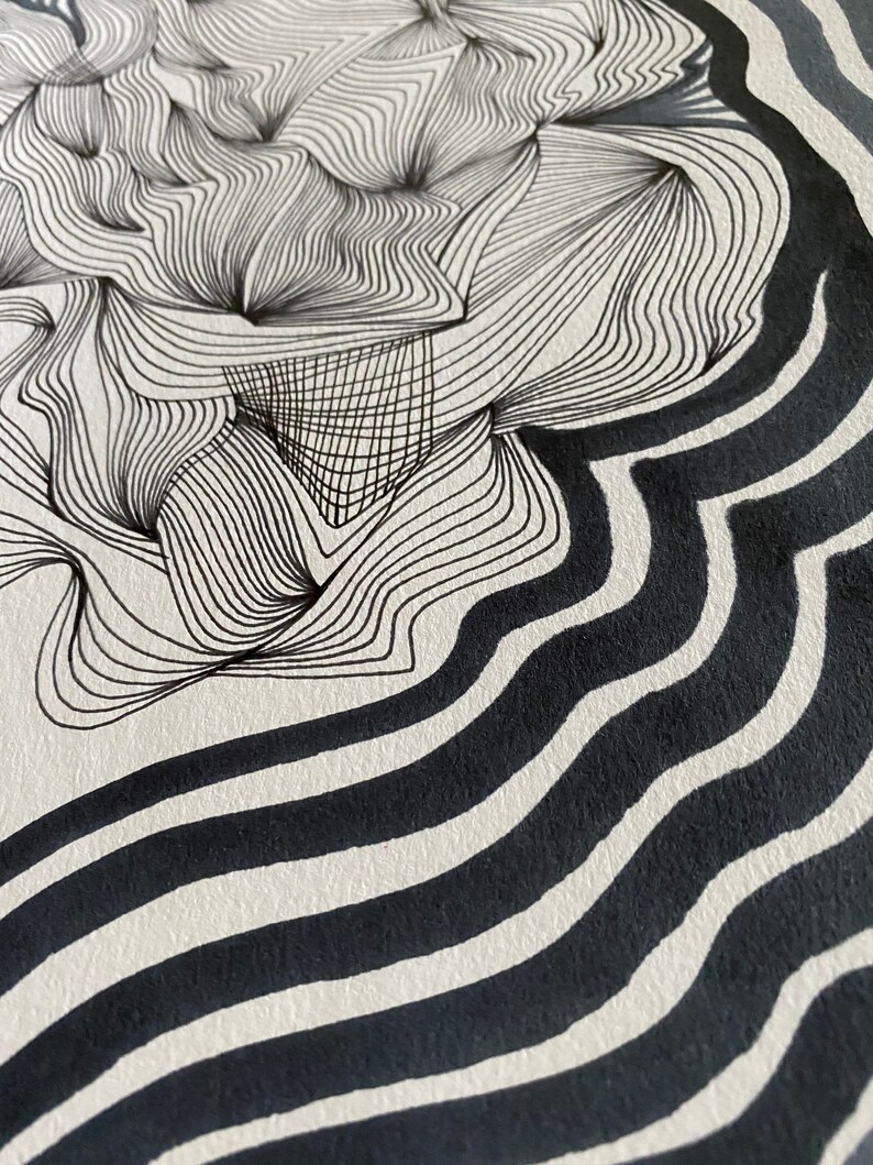 Unique Line Art Abstract Abstract Original Artwork - Etsy