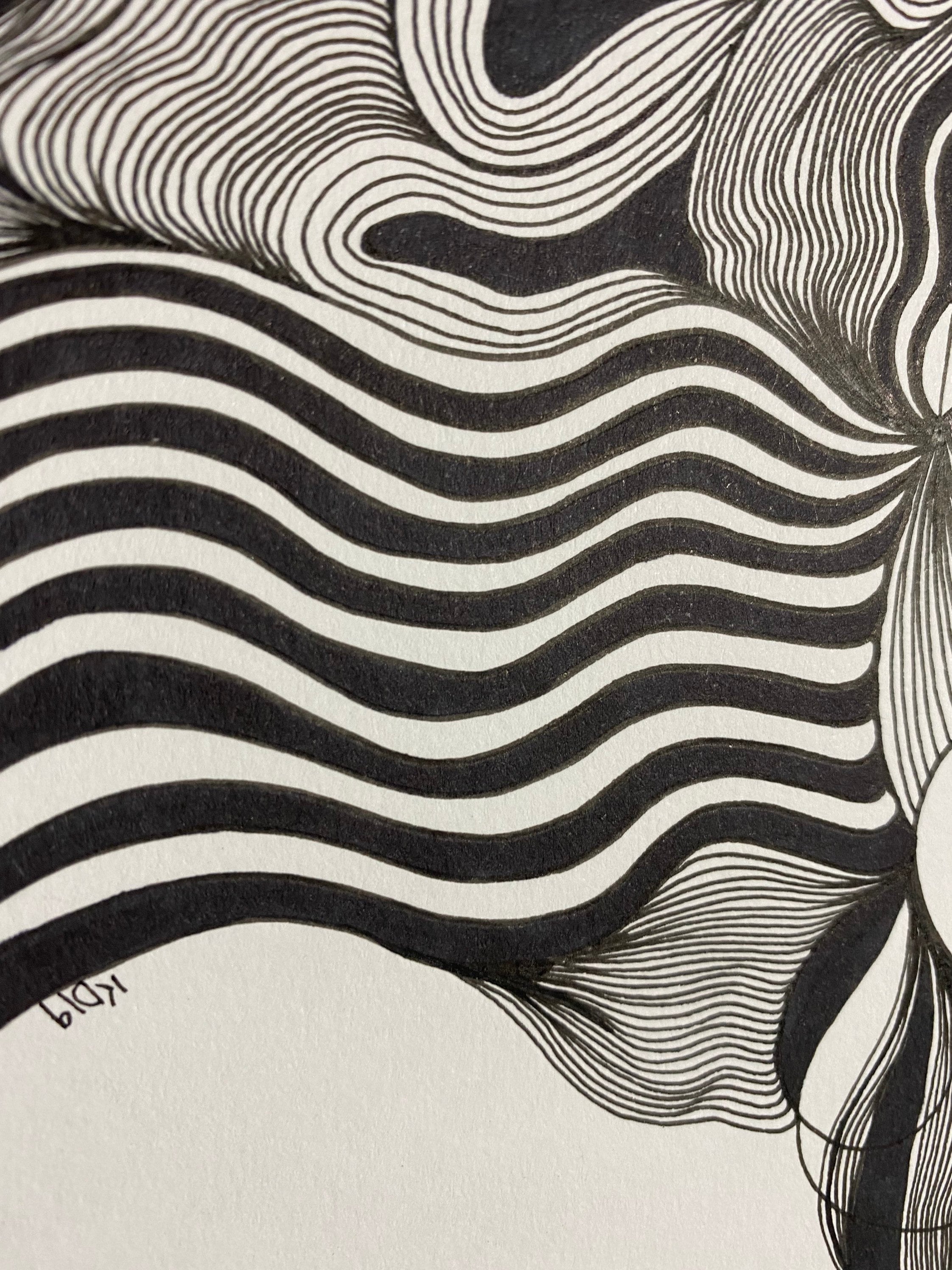 Unique Line Art Abstract Design Wall Art Original Artwork - Etsy