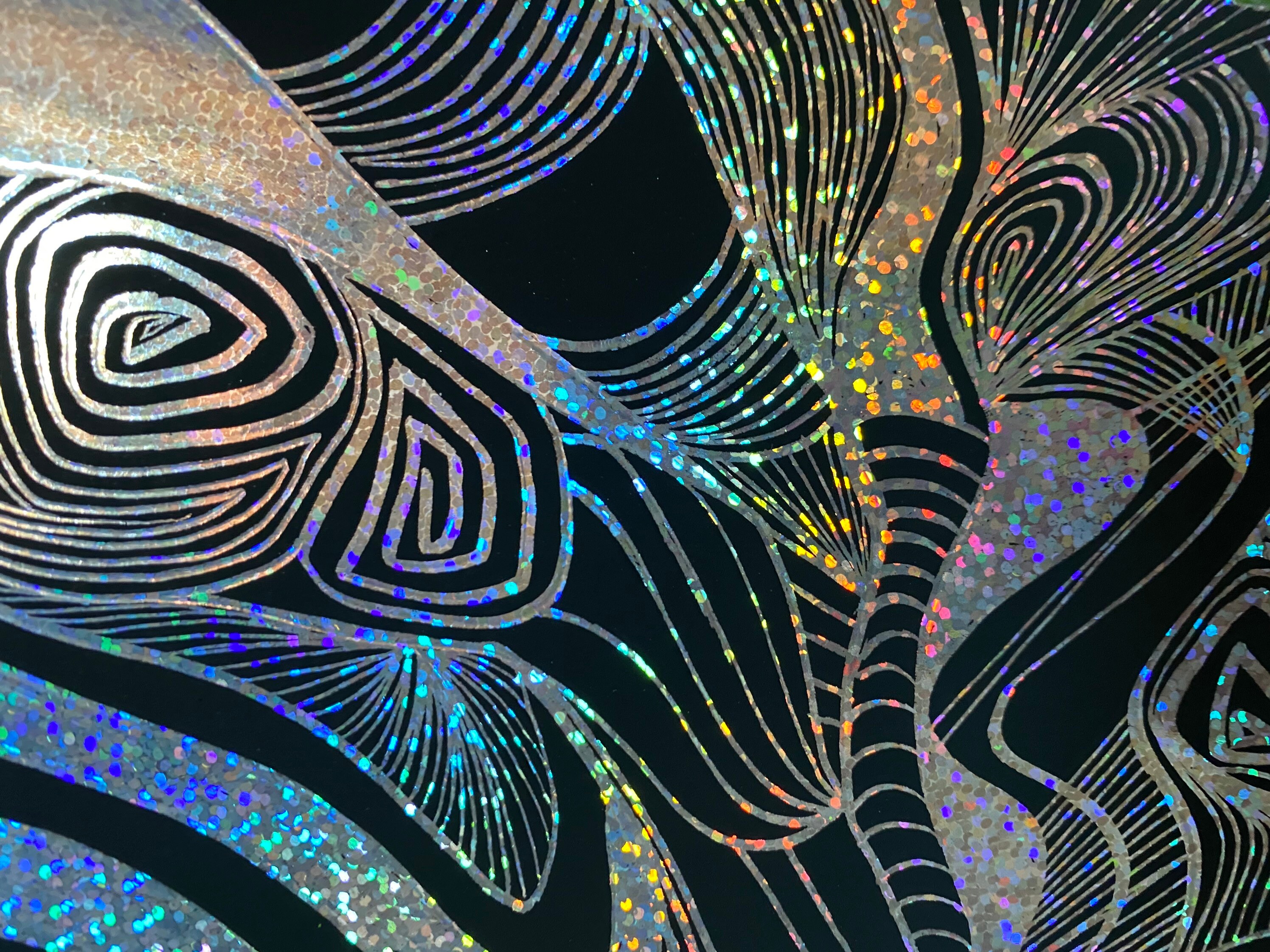 Holographic Unique Line Art Abstract Original Artwork - Etsy