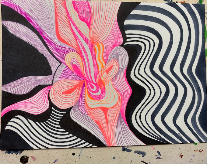 Unique Line Art Abstract Original Artwork Wall Decor - Etsy