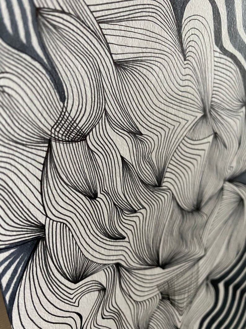 Unique Line Art Abstract Abstract Original Artwork - Etsy