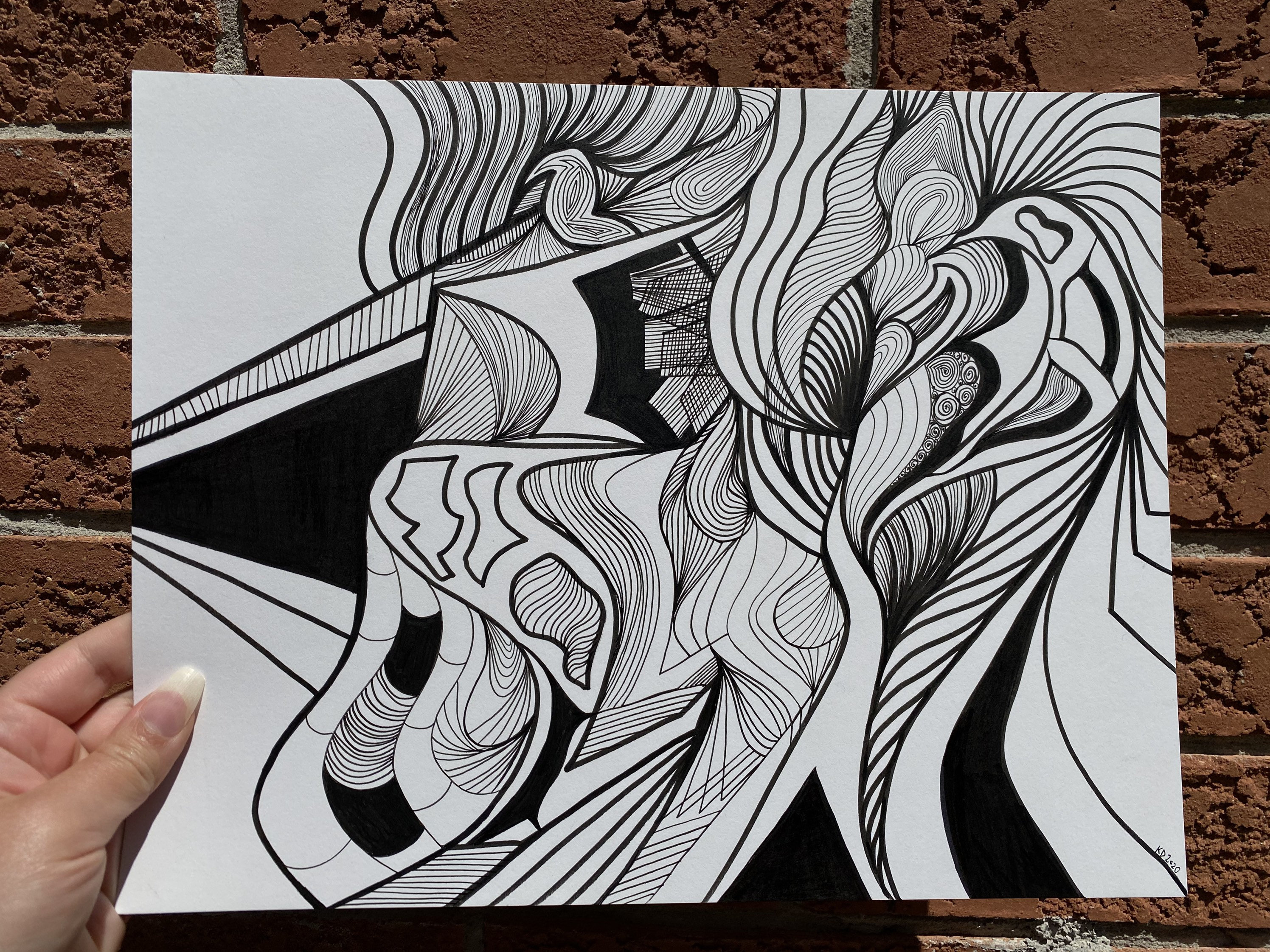 Unique Line Art Abstract Design Wall Art Original Artwork - Etsy