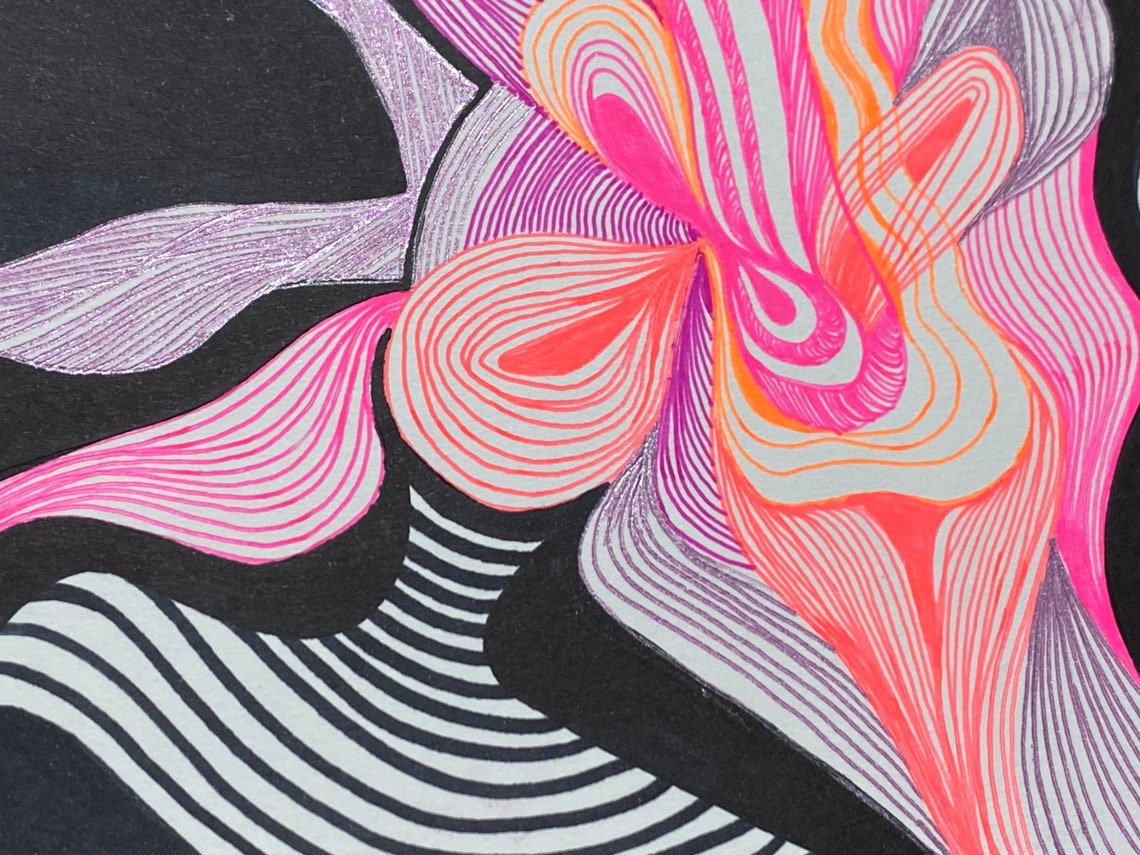 Unique Line Art Abstract Original Artwork Wall Decor - Etsy