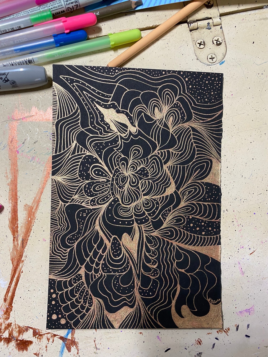 Unique Line Art Abstract Trippy Zen Original Artwork - Etsy