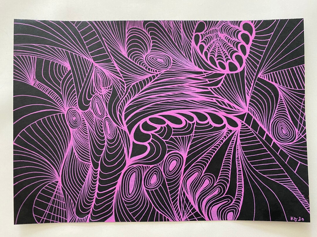 Unique Line Art Abstract Design Wall Art Original Artwork - Etsy