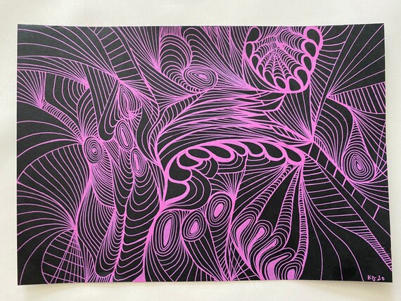 Unique Line Art Abstract Design Wall Art Original Artwork - Etsy