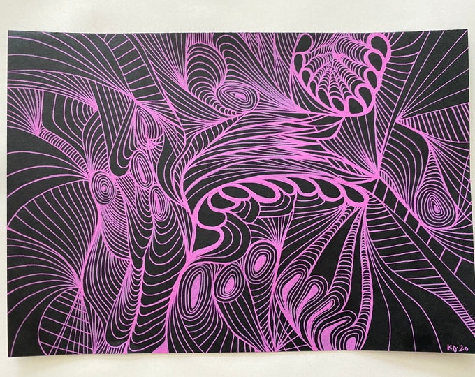 Unique Line Art Abstract Design Wall Art Original Artwork - Etsy