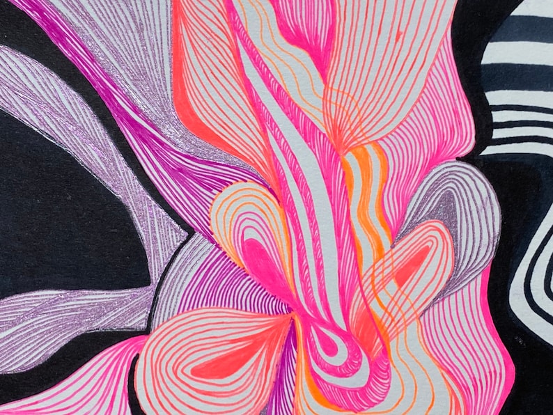 Unique Line Art Abstract Original Artwork Wall Decor - Etsy