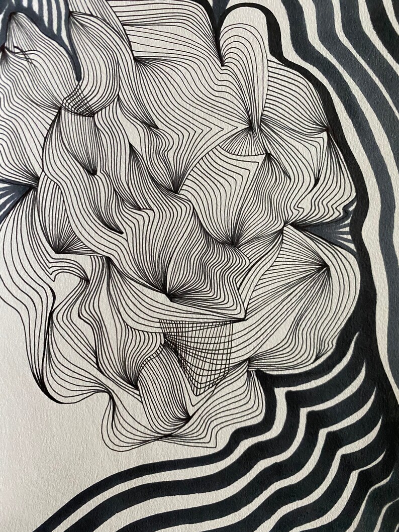 Unique Line Art Abstract Abstract Original Artwork - Etsy