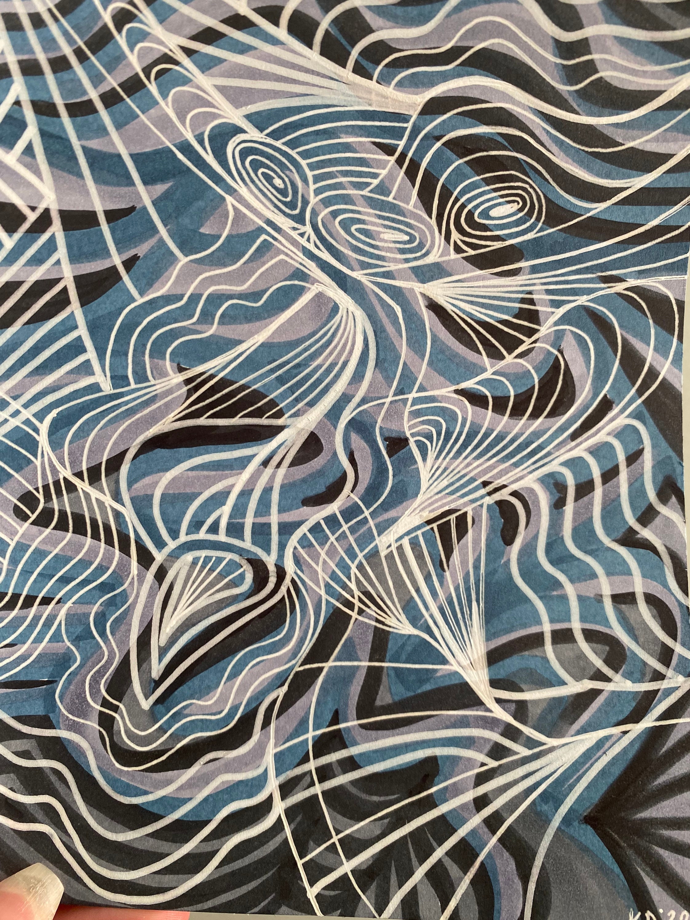 Line Art Unique Abstract Original Artwork - Etsy