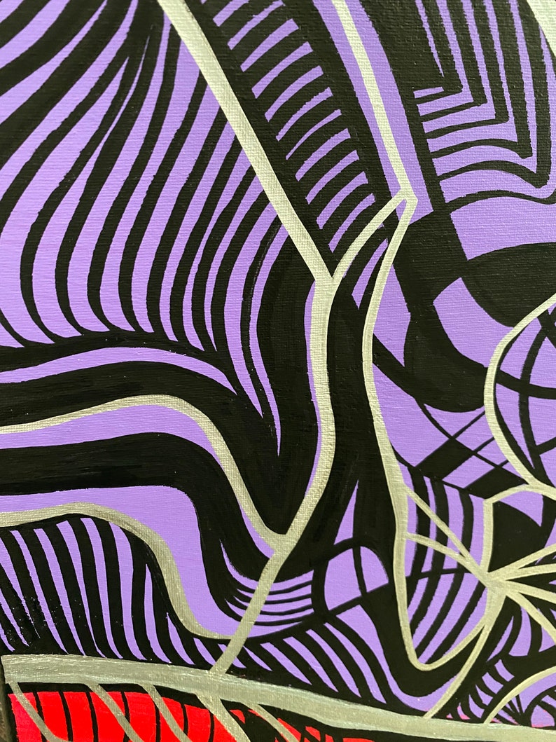 Unique Line Art Abstract Canvas Original Artwork - Etsy