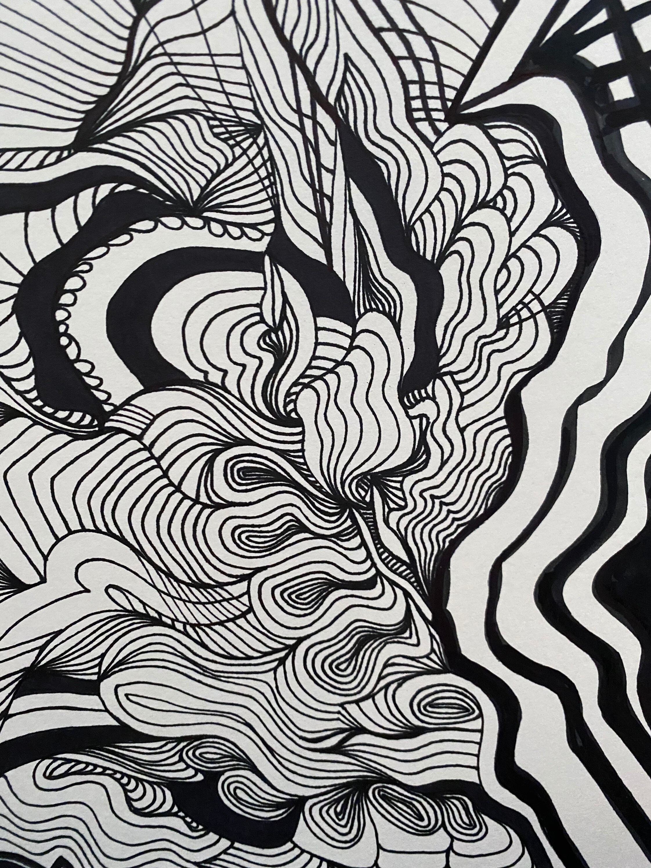Unique Line Art Abstract Trippy Zen Original Artwork - Etsy