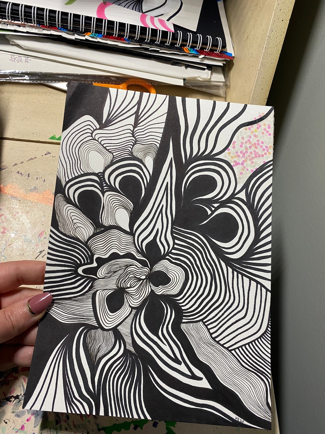 Unique Line Art Abstract Trippy Artwork Home Decor - Etsy