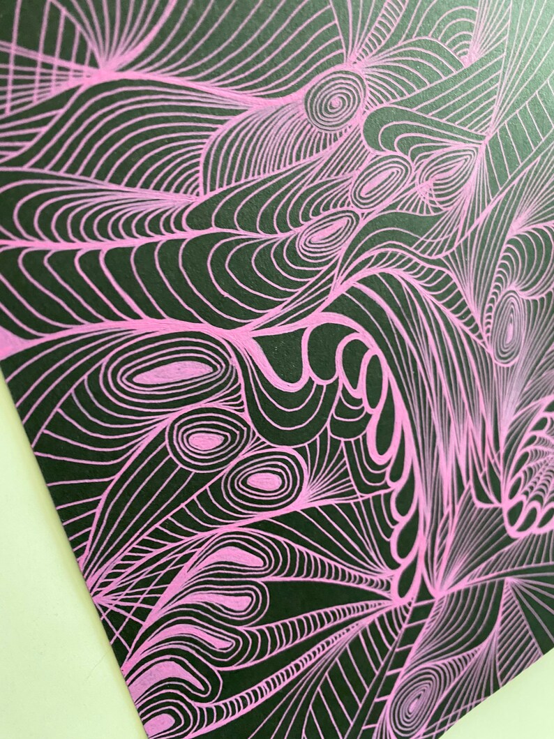 Unique Line Art Abstract Design Wall Art Original Artwork - Etsy