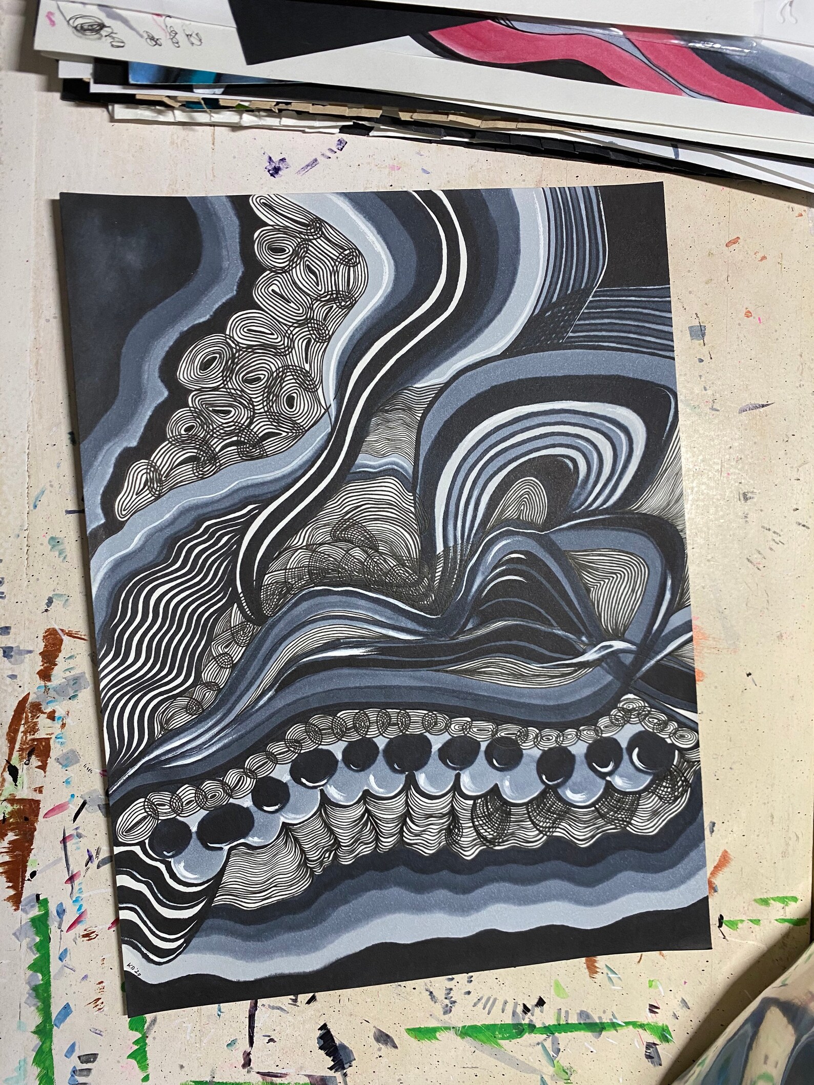 Line Art Unique Abstract Original Artwork - Etsy