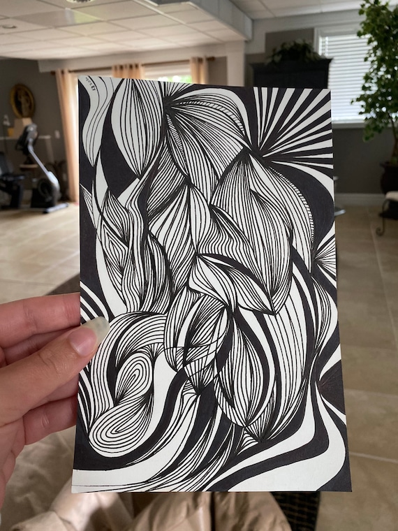 Unique Line Art Abstract Design Wall Art Original Artwork | Etsy