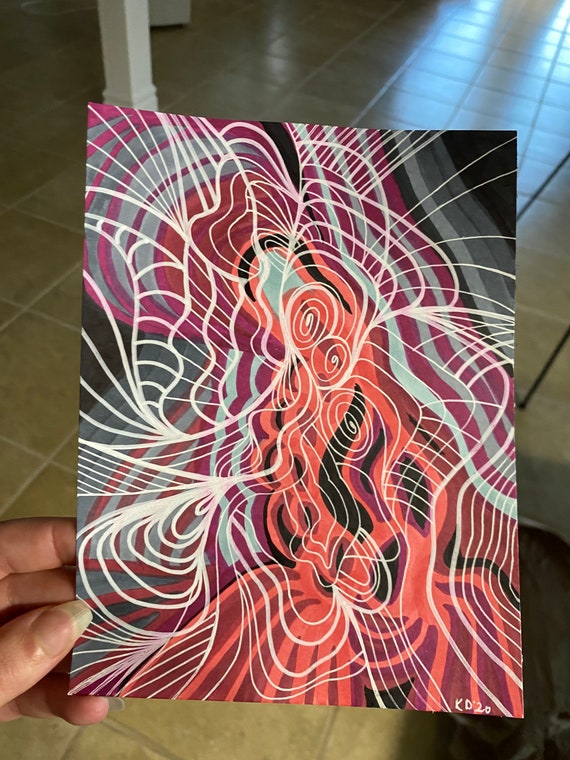 Line Art Unique Abstract Original Artwork - Etsy