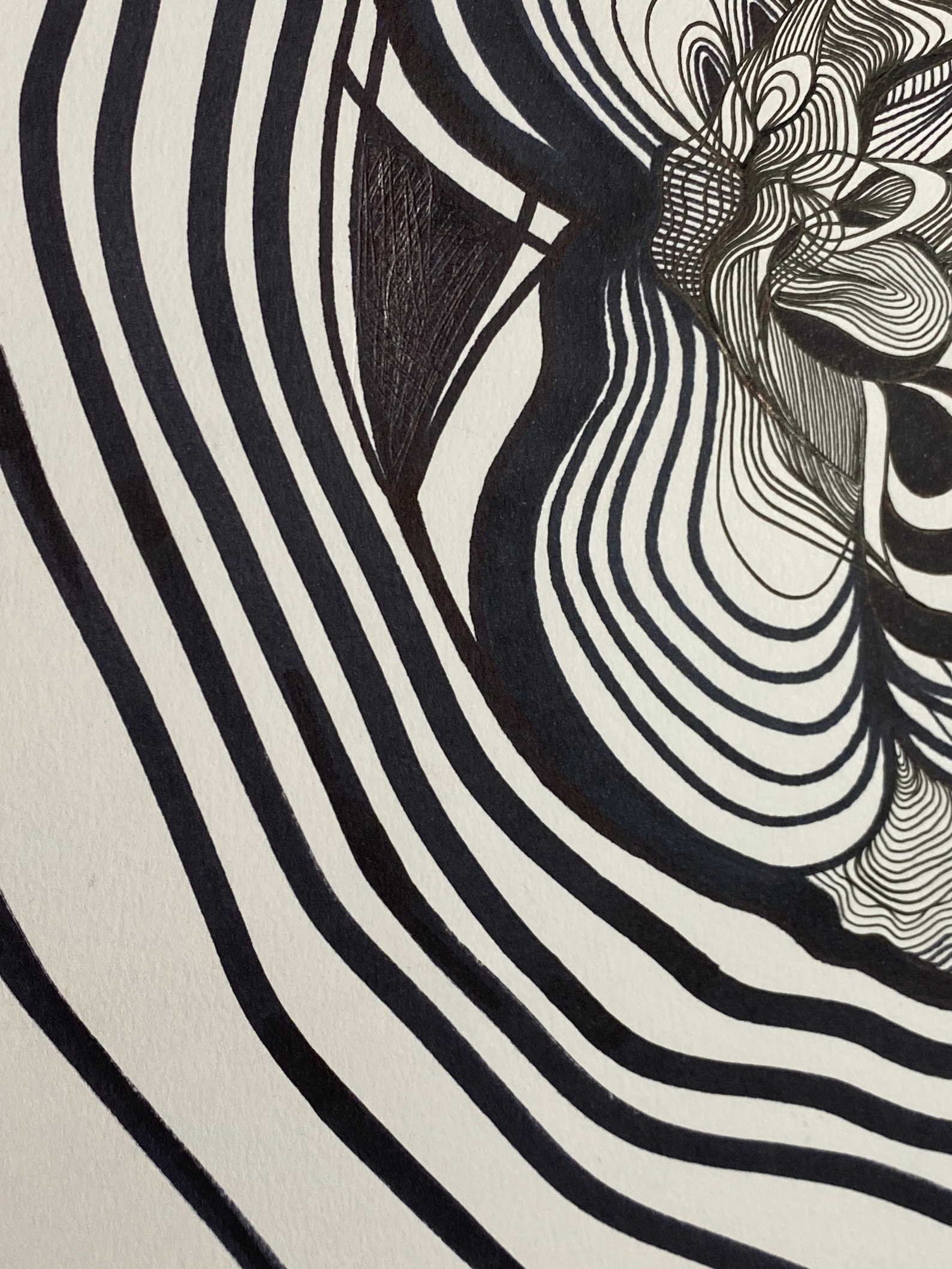 Unique line art trippy artwork | Etsy