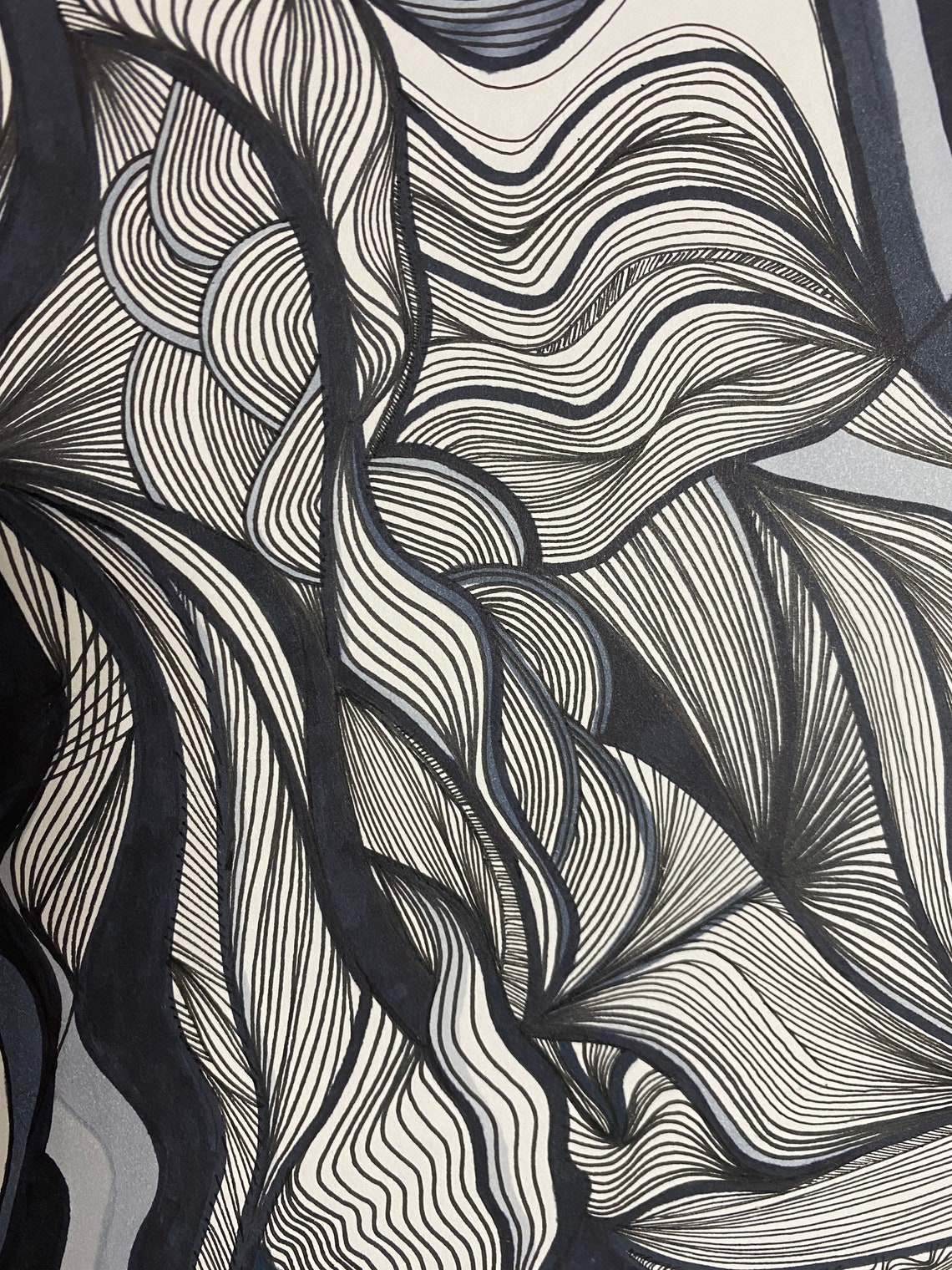 Unique Line Art Design Trippy Original Artwork - Etsy