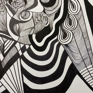 Line Art Original Artwork Black and White Design Unique - Etsy