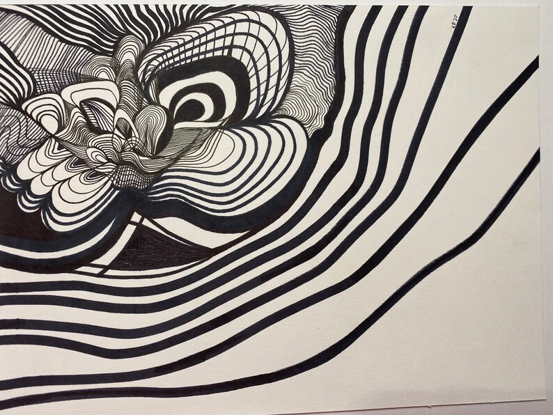 Unique Line Art Trippy Artwork - Etsy