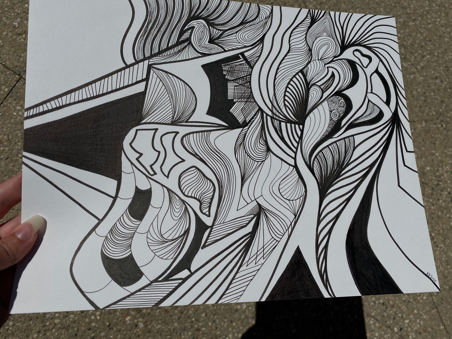 Unique Line Art Abstract Design Wall Art Original Artwork - Etsy