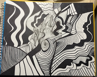 Unique Line Art Abstract Original Artwork Wall Decor - Etsy