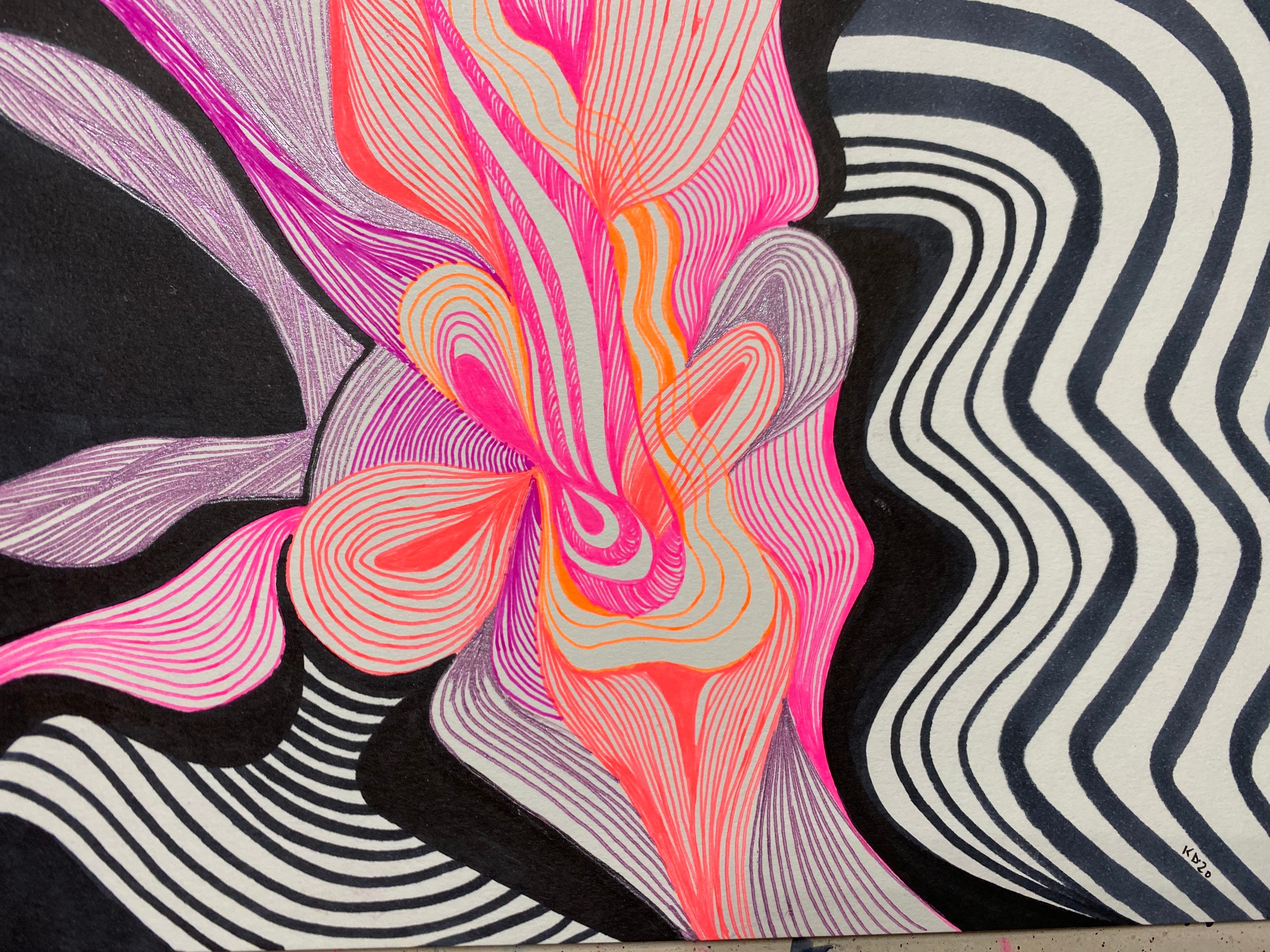 Unique Line Art Abstract Original Artwork Wall Decor - Etsy