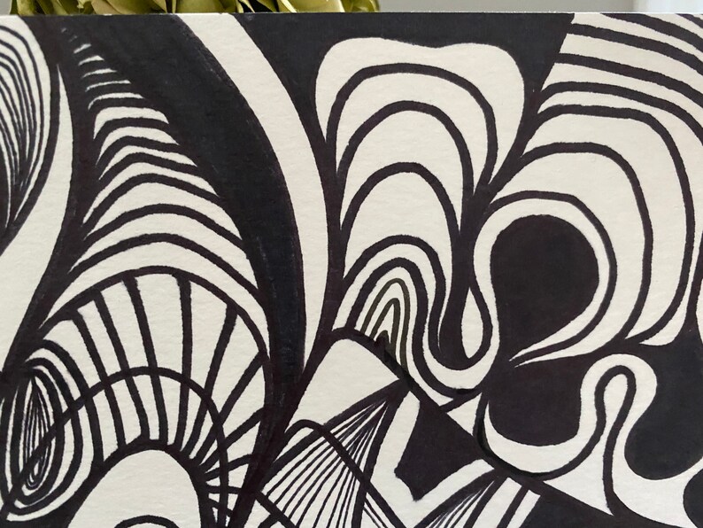 Unique Line Art Abstract Trippy Zen Original Artwork - Etsy
