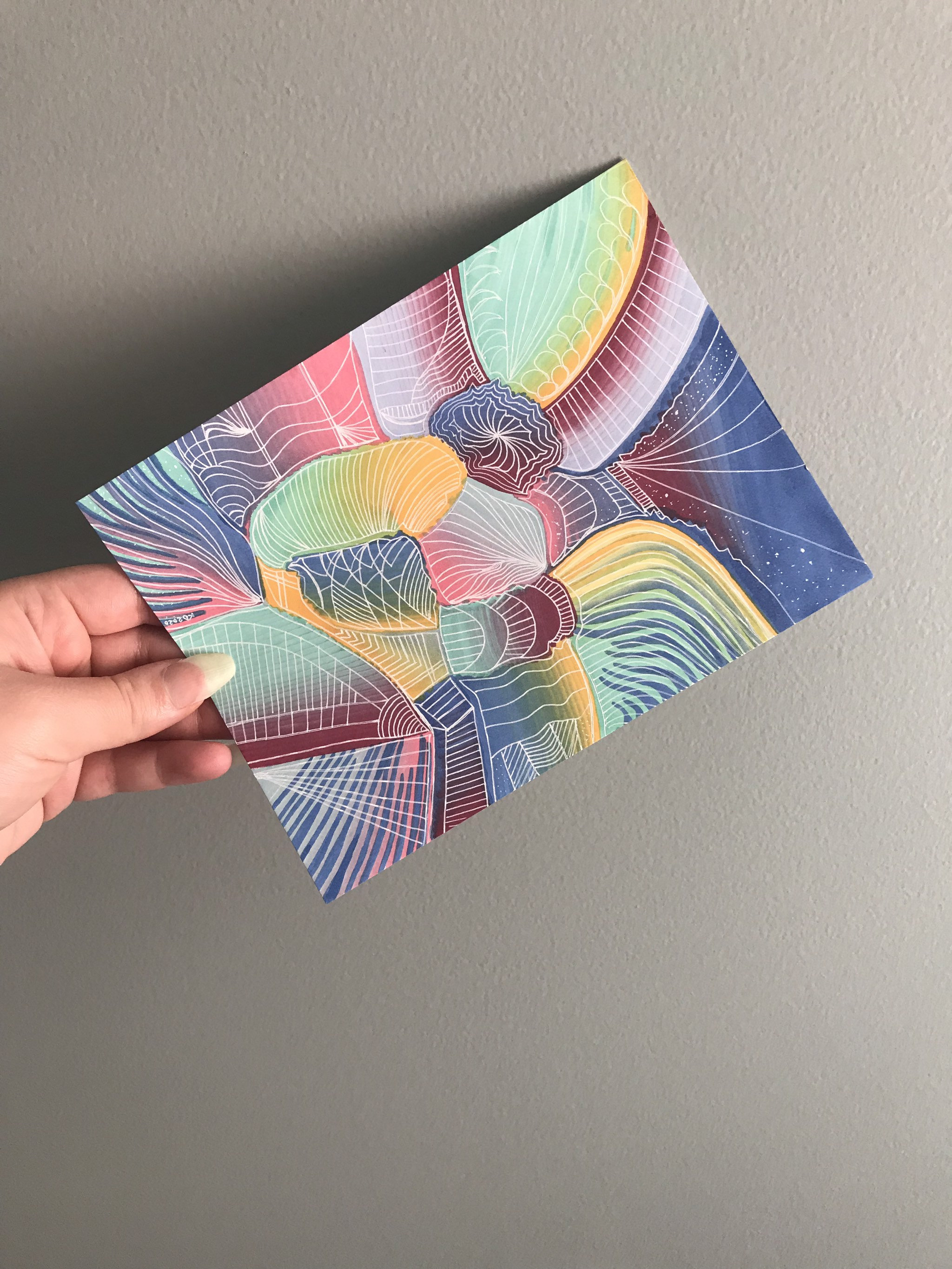 Trippy Line Art Abstract Zen Marker and Gel Pen Artwork - Etsy